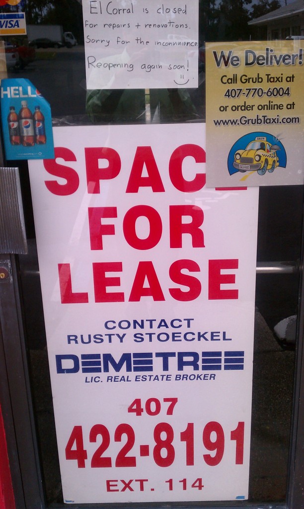 Iconic El Corral Closed For Lease Sign Posted At UCF Area Restaurant iconic-el-corral-closed-for-lease-sign-posted-at-ucf-area-restaurant