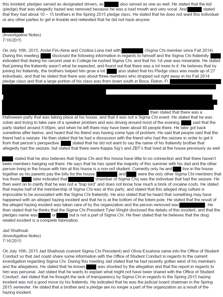 Ucf Accuses Sigma Chi Fraternity Of Hazing Alcohol Misconduct — Page 5