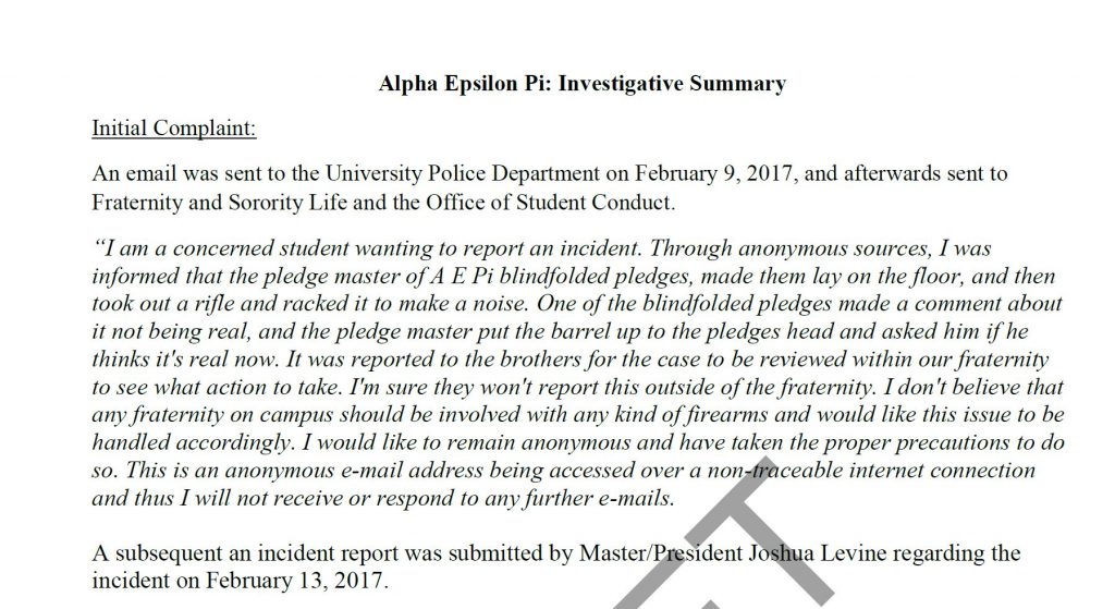 UCF Investigators Confirm Pledgemaster Placed Gun On AEPi Pledge's Neck ...