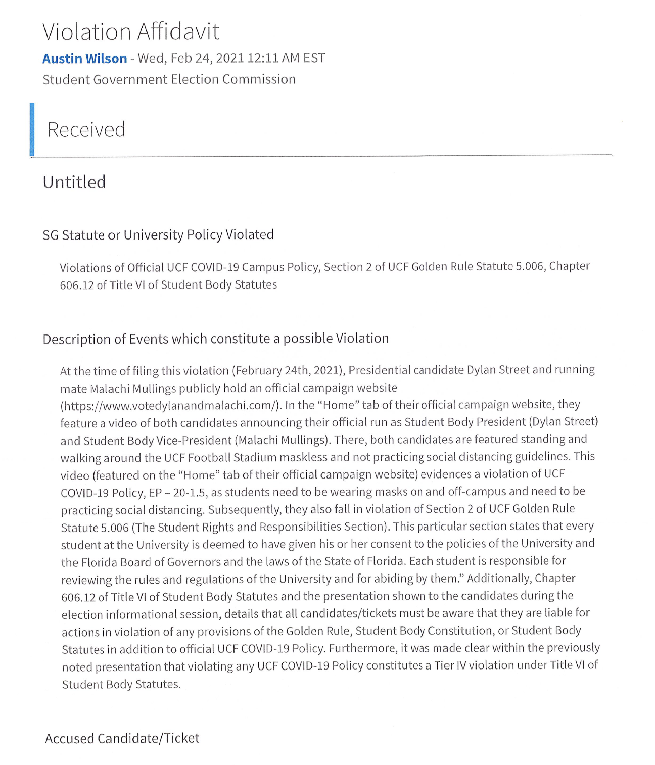 UCF SG Election Hearings: Alleged Bribing, COVID Policy Violations ...