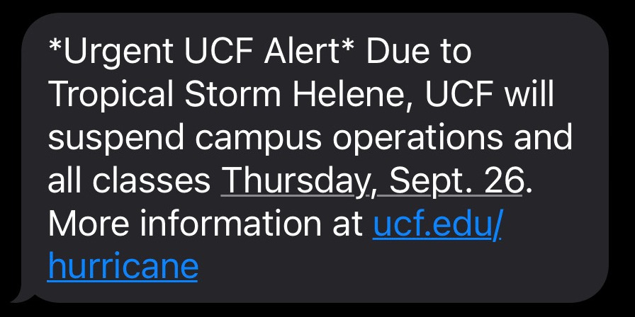 UCF Closes School for Hurricane Helene — KnightNews.com