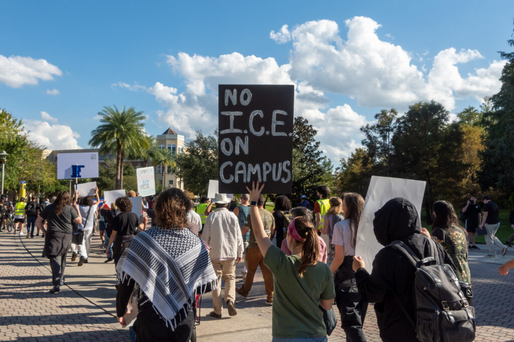 UCF Students and Faculty Gather to Protest ICE Presence on Campus ...